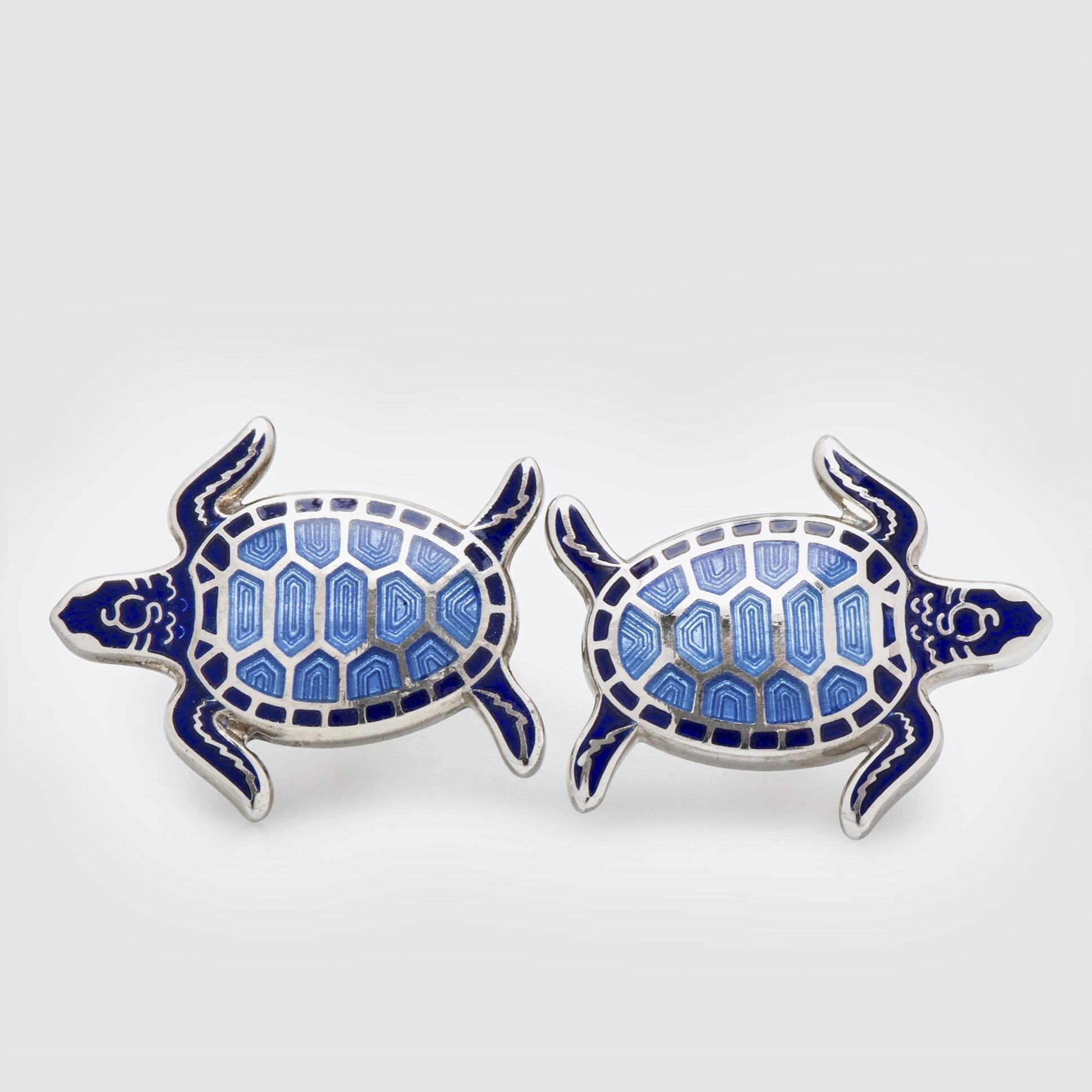 Turtle Cufflinks | Navy & Bluebell Enamel | Codis Maya – Codis Maya Ltd