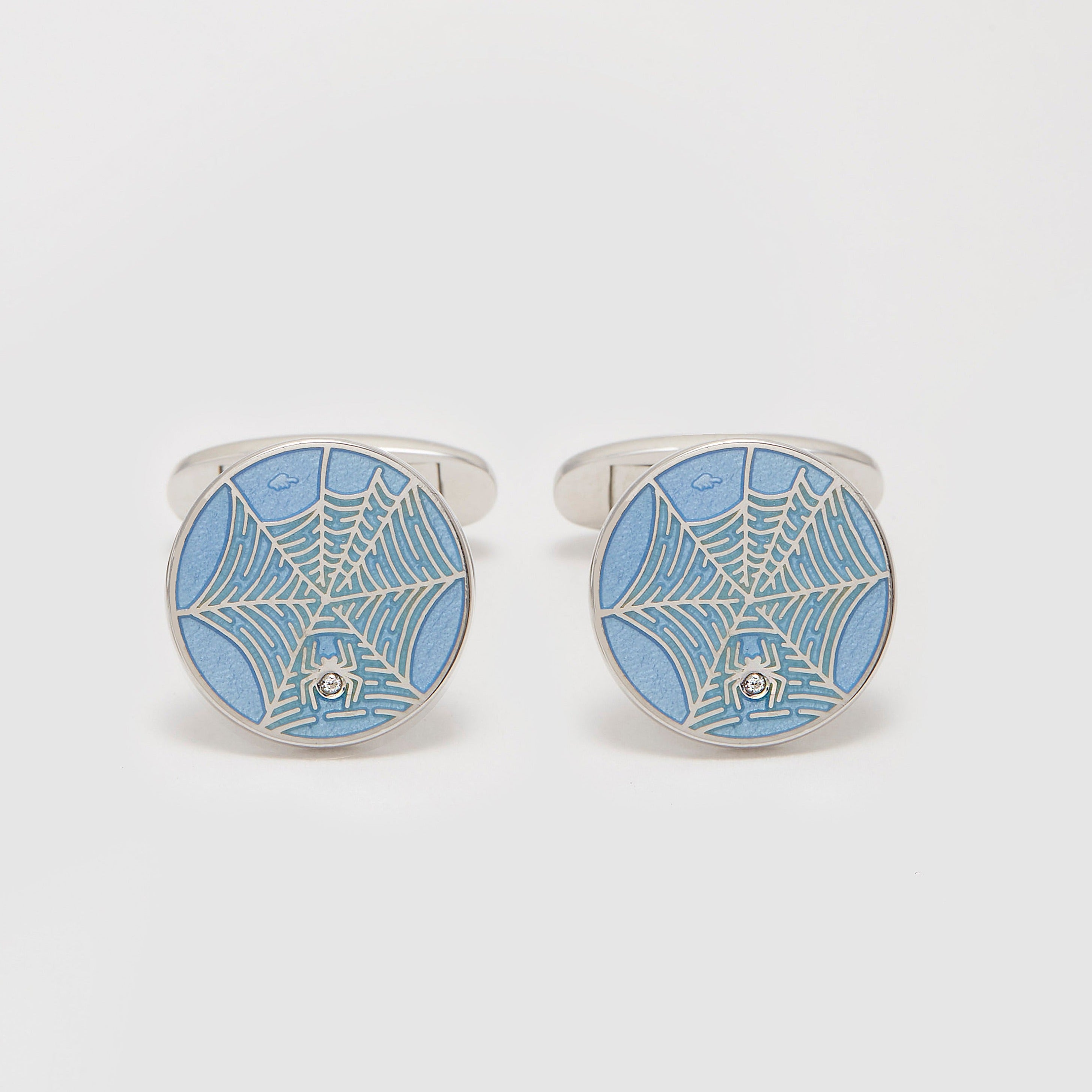 Spider & Flea Cufflinks | Pale Blue Enamel | Codis Maya – Codis Maya Ltd